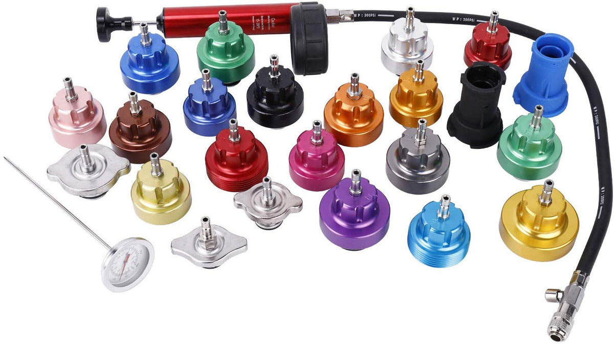 25pcs Cooling System Radiator Cap Pressure Tester Kit – jetautotools